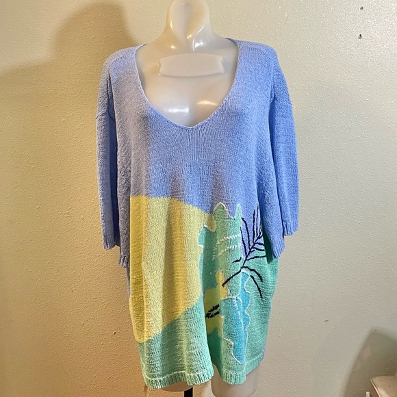 Koret | Tops | Koret Womens Open Knit Short Sleeve Sweater Top Vneck ...